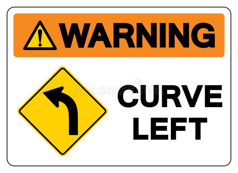 Curved Left and Curved Right Traffic Road Sign, Vector Illustration ...