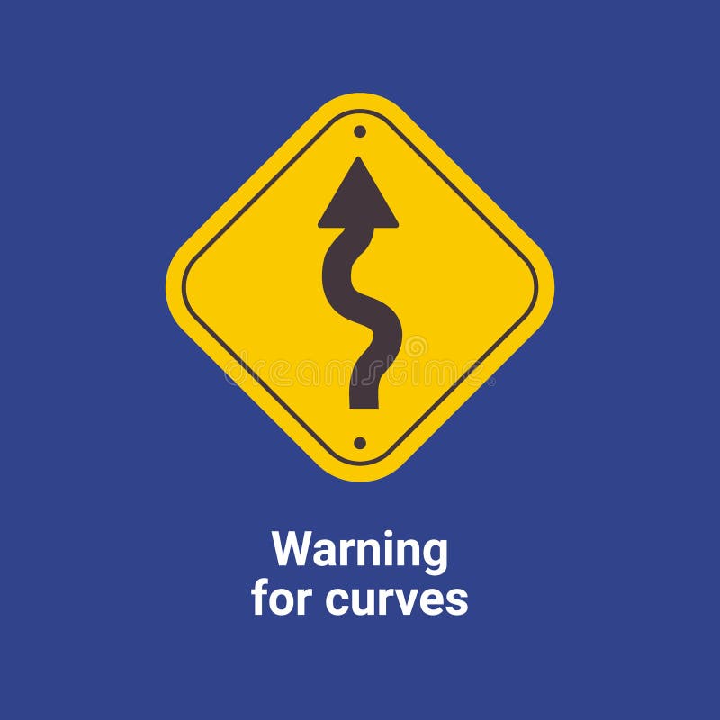 Warning Traffic Signs, Warning for Curves Stock Vector - Illustration ...