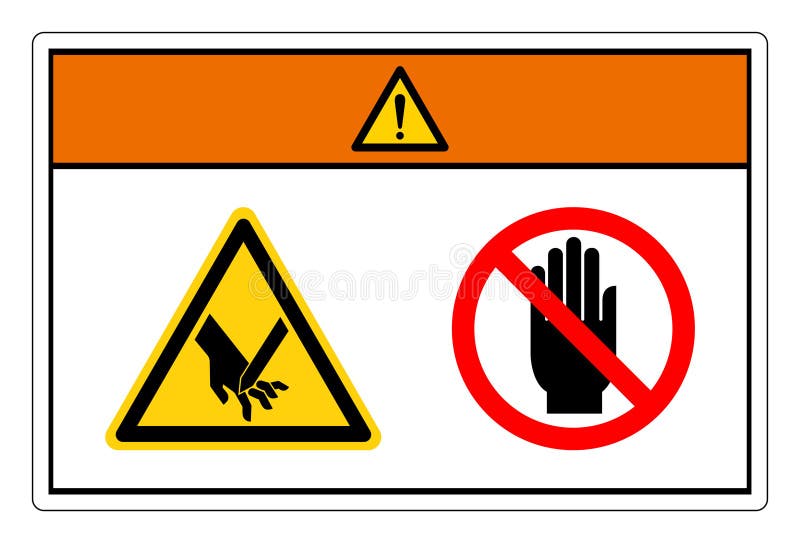 Warning Cutting of Fingers Angled Blade Do Not Touch Symbol Sign ...
