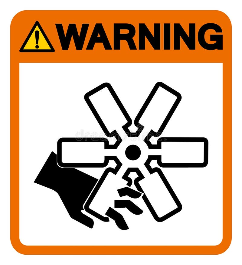 Warning Cutting of Fingers or Hand Engine Fan Symbol Sign, Vector ...