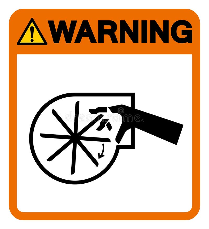 Warning Cutting of Fingers or Hand Rotating Blade Symbol Sign, Vector ...