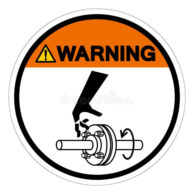 Warning Cutting of Fingers Rotating Shaft Symbol Sign, Vector ...