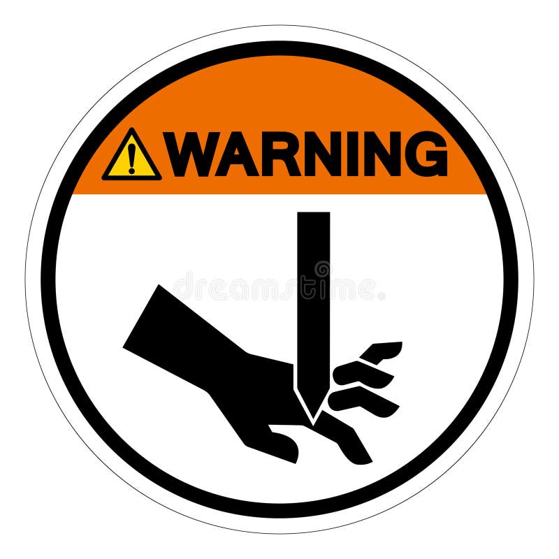 Warning Cutting of Fingers Straight Blade Symbol Sign, Vector ...