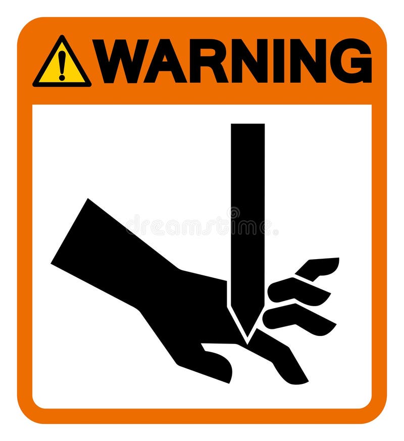 Warning Cutting of Fingers Straight Blade Symbol Sign, Vector ...