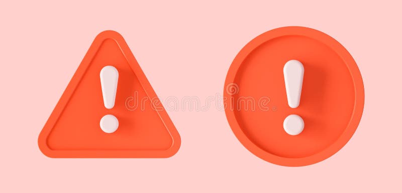 Warning 3D Illustration Icon Stock Illustration - Illustration of ...