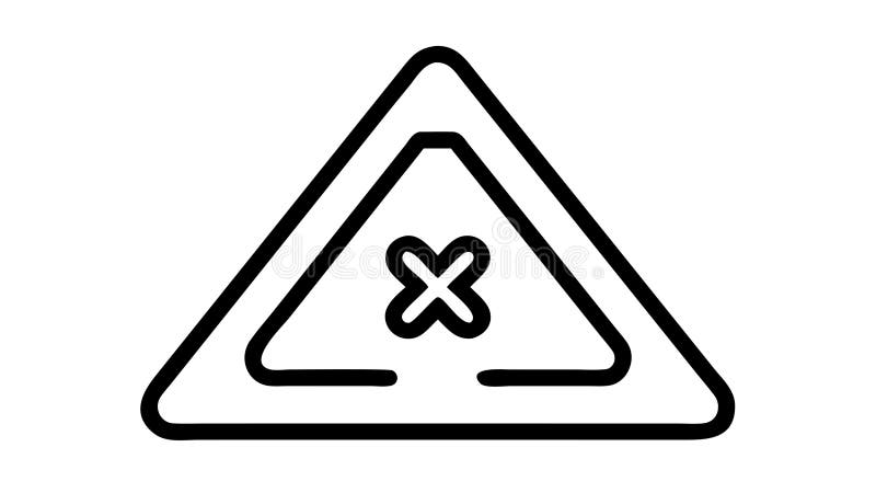 Warning Danger Sign with X Mark, Hazard Caution Alert Notification ...