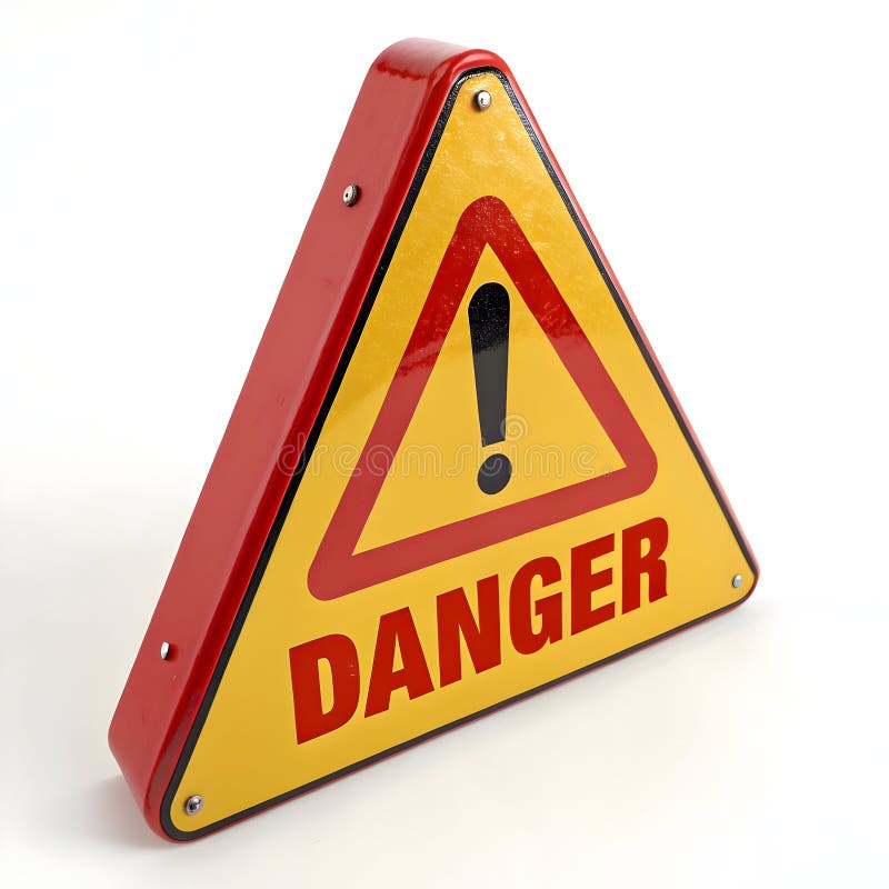 Warning Danger Sign Symbol Isolated on White Background Stock ...