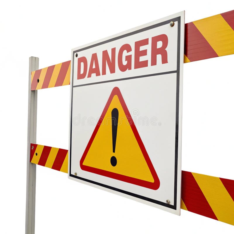 Warning Danger Sign Symbol on White Background Stock Illustration ...