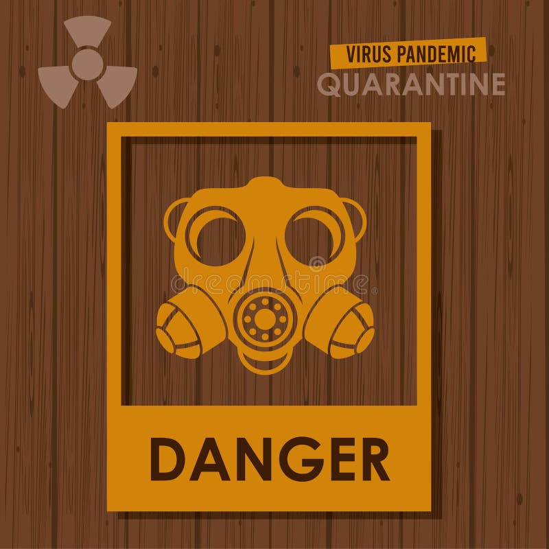 Warning Danger Virus Poster with Mask and Biohazar Symbol Stock Vector ...