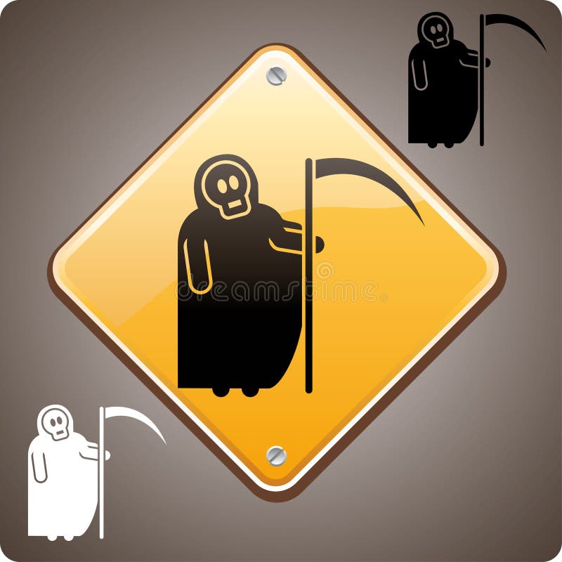 Death Warning Ine Art Industry Icon Stock Vector - Illustration of dead ...