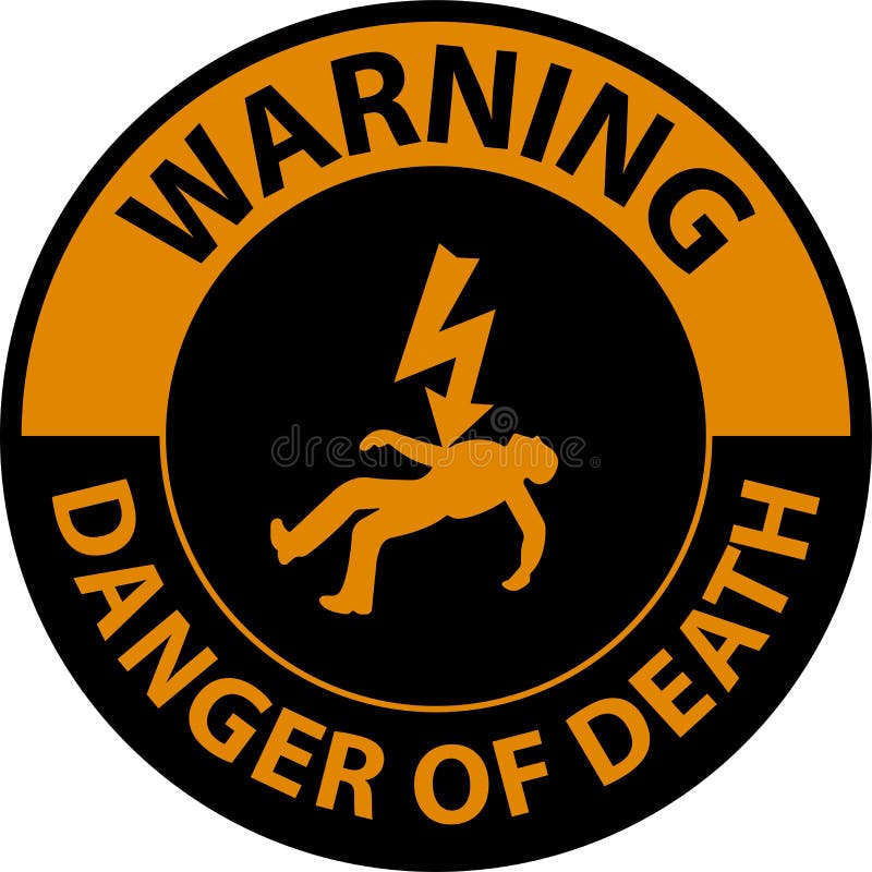 Warning of Death Sign on White Background Stock Vector - Illustration ...