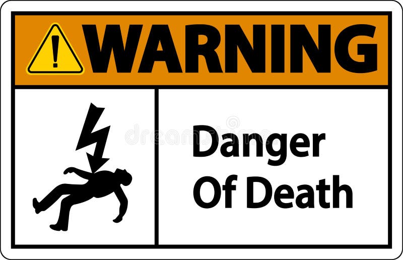 Warning of Death Sign on White Background Stock Vector - Illustration ...