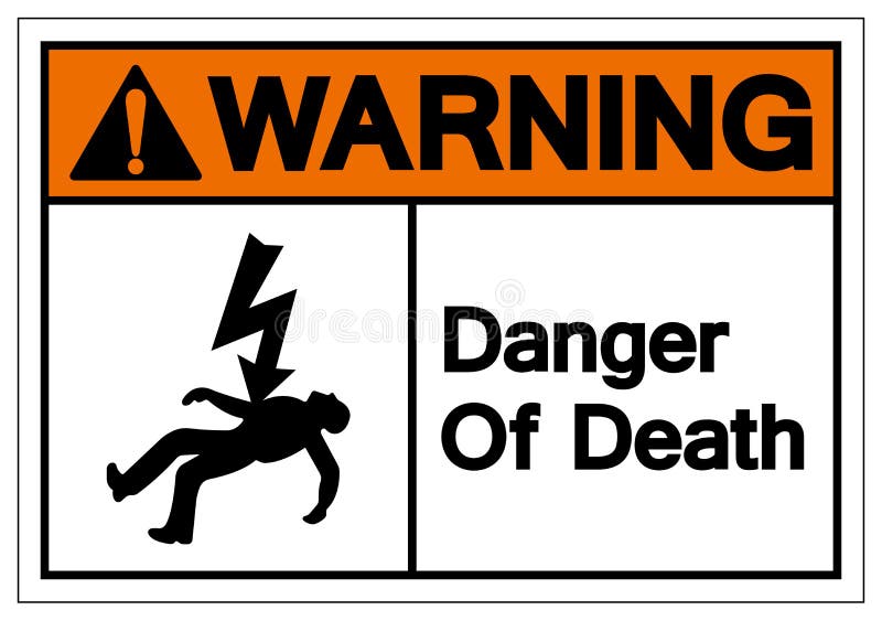 Warning of Death Symbols Sign, Vector Illustration, Isolated on White ...