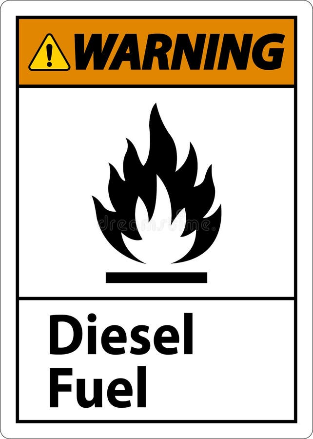 Warning Diesel Fuel Symbol Sign, Vector Illustration, Isolate on White ...