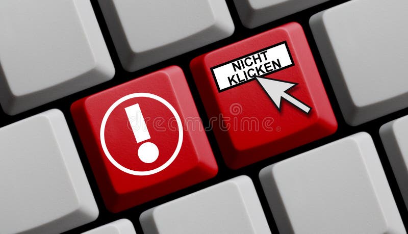 Warning! Do Not Click in German Language Stock Image - Image of ...