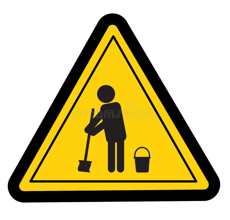 Warning Do Not Enter Cleaning in Progress Sign. Flat Style Stock Vector ...