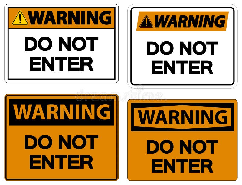 Warning Do Not Enter Symbol on White Background Stock Vector ...