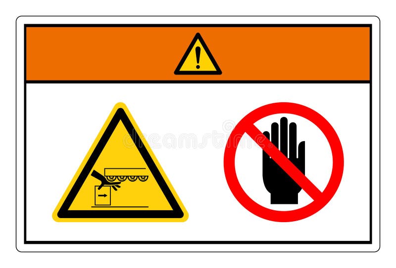 Warning Drawing in Hand Crush Hazard Do Not Touch Symbol Sign, Vector ...