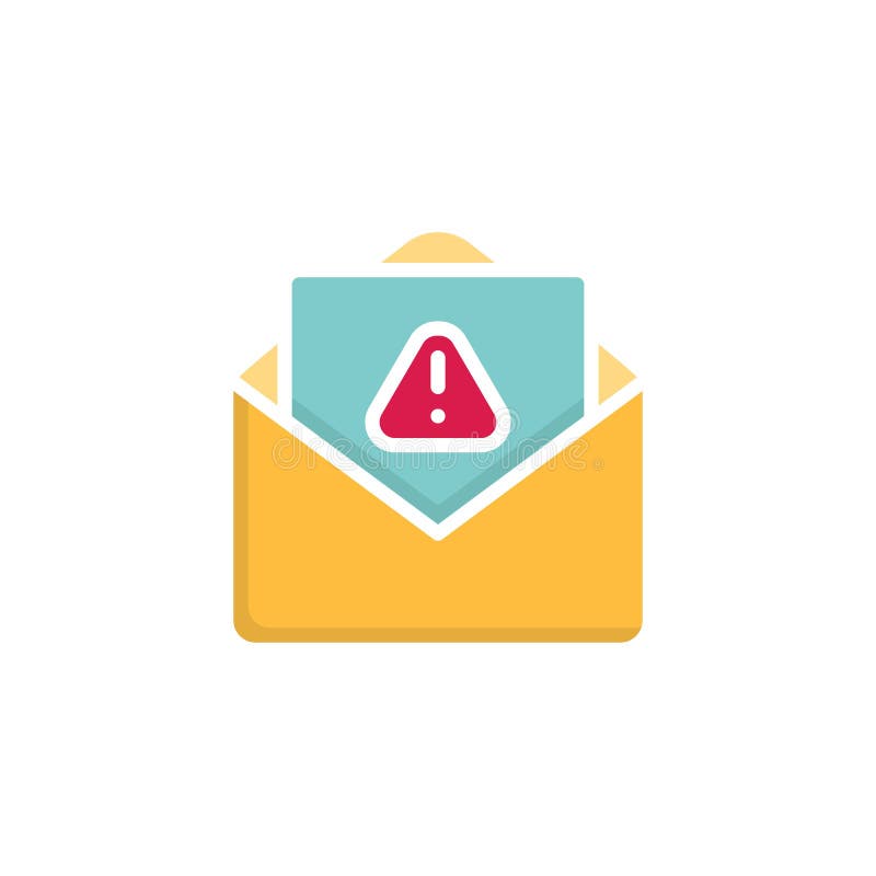Warning E-mail Notification Flat Icon Stock Vector - Illustration of ...