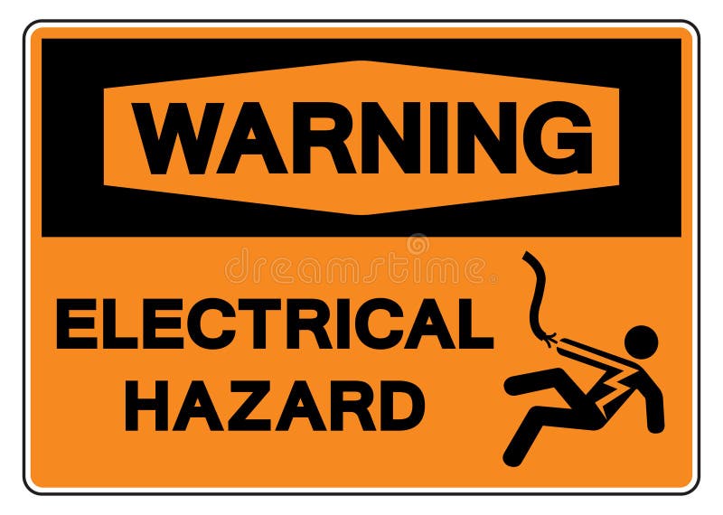 Set of Electrical Hazard Symbol Sign, Vector Illustration, Isolate on ...