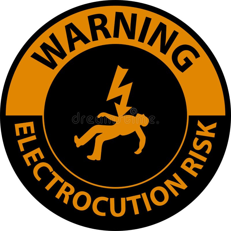 Warning Electrocution Risk Sign on White Background Stock Vector ...