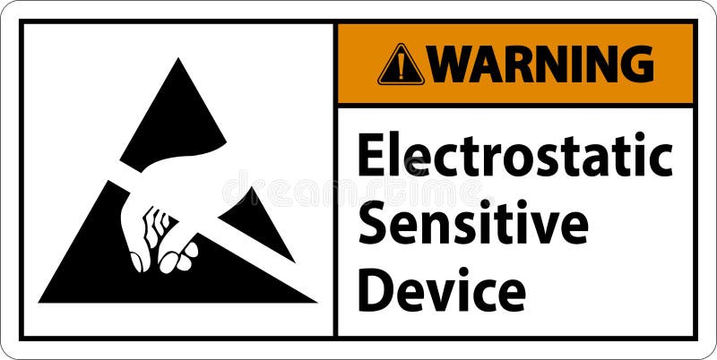 Warning Electrostatic Sensitive Device Sign on White Background Stock ...