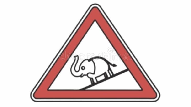 Warning, Elephant Crossing Road Sign, Vector Design Generative AI Stock ...