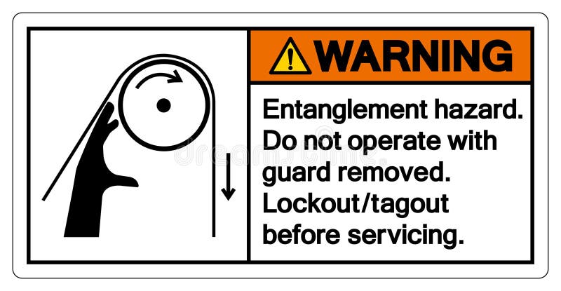 Warning Entanglement Hazard Symbol Sign, Vector Illustration, Isolate ...