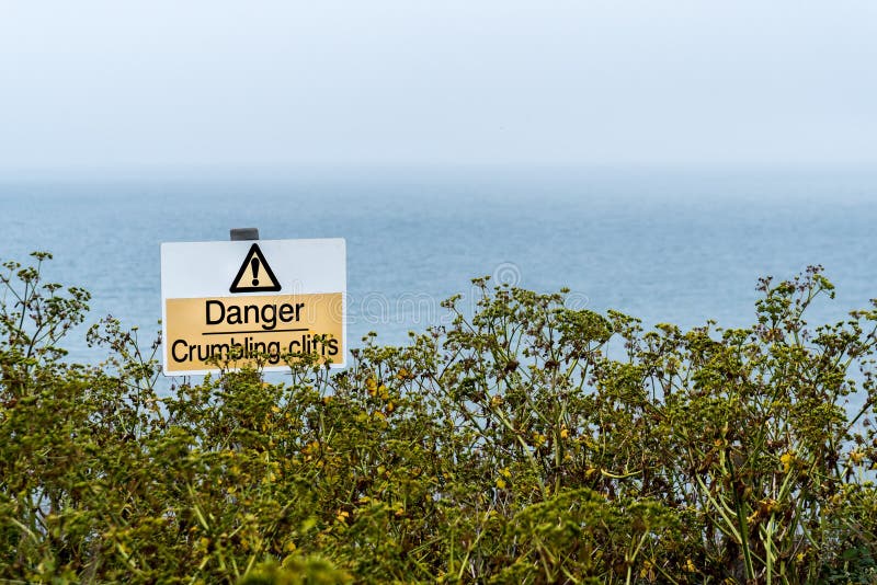 Warning of Eroding Cliffs. Notice To Avoid Getting Close To the Cliffs ...
