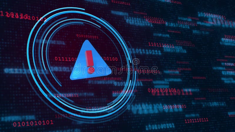 Red MALWARE Warning with Exclamation Mark in Circle with Numbers. Green Background with Text ...