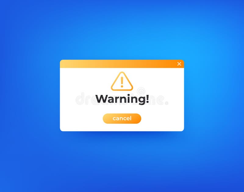 Warning, Error Windows, Vector Design, Dark Mode Stock Vector ...