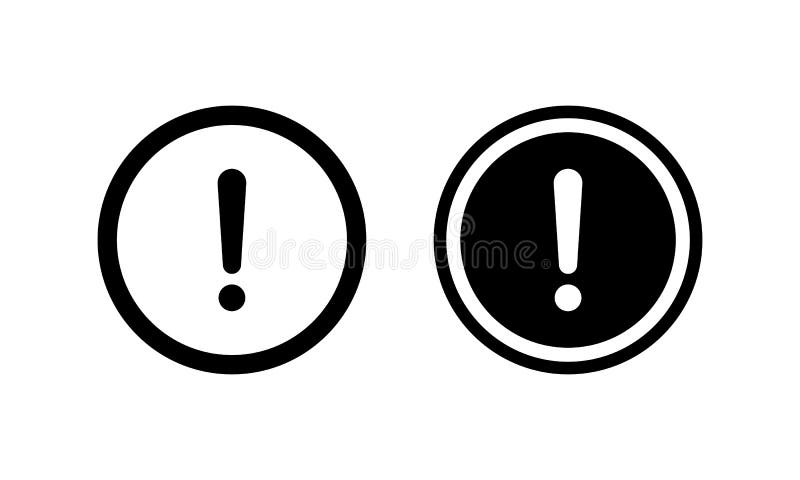Warning, Exclamation Mark Icon Sign Symbol in Circle Line Stock Vector ...