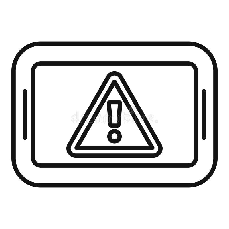 Warning Exclamation Sign on Smartphone Screen Icon Stock Vector ...