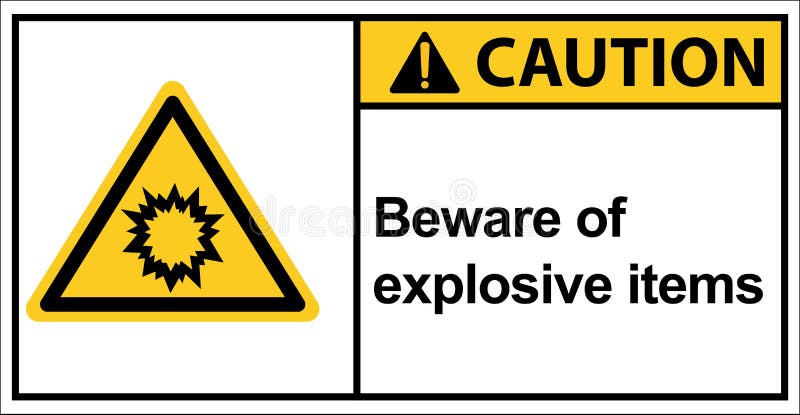 Warning from Explosions or Explosions Fragments.,Caution Sign Stock ...