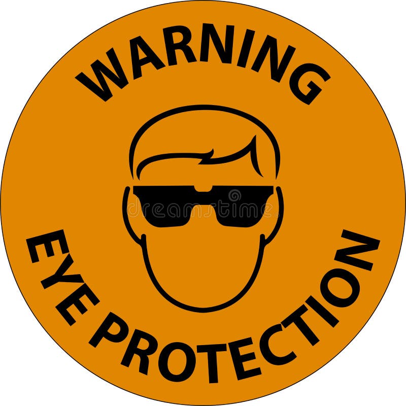 Warning Eye Protection Area Symbol Sign on White Background Stock ...