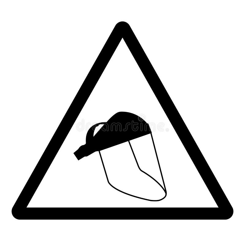 Warning Face Protection Symbol Sign, Vector Illustration, Isolate on ...