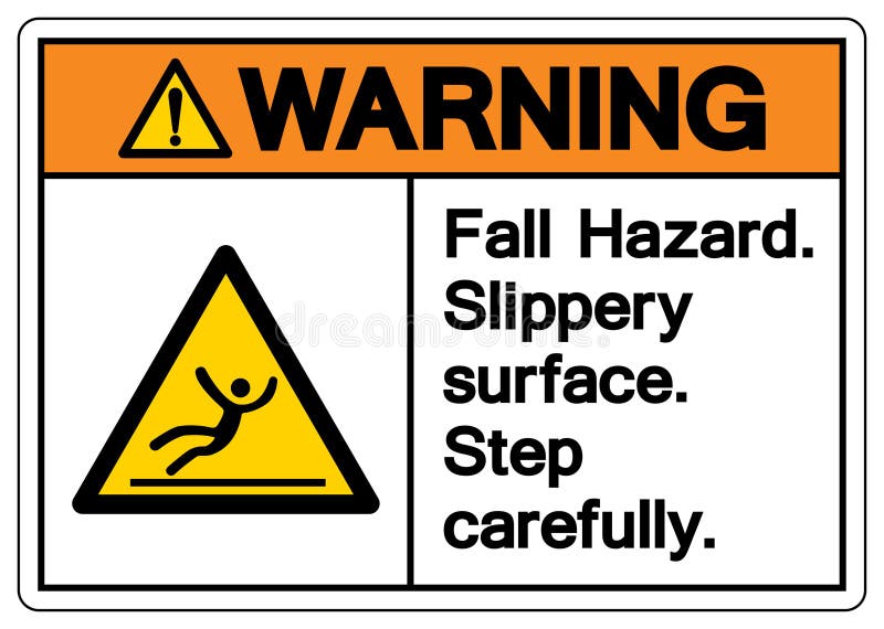 Warning Slippery Slope Hazard Symbol Sign,Vector Illustration, Isolate ...