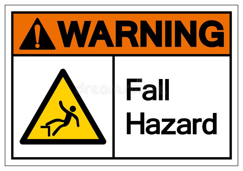 Warning Fall Hazard Symbol, Vector Illustration, Isolate on White ...
