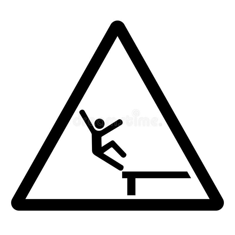 Warning Fall from Heights Symbol Sign ,Vector Illustration, Isolate on ...