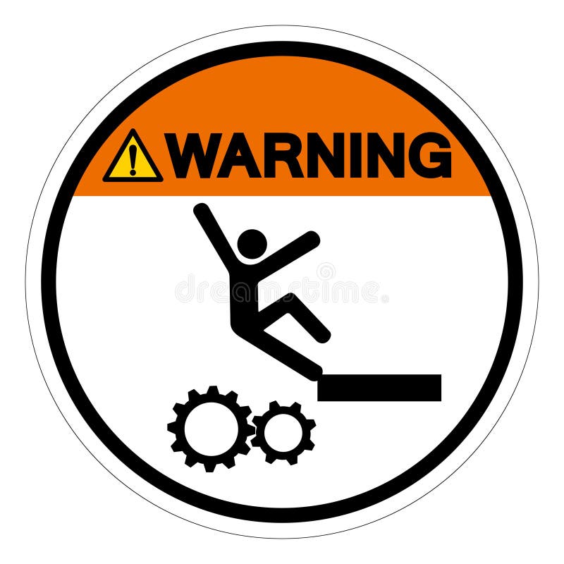 Warning Falling of Moving Machinery Hazard Symbol Sign, Vector ...