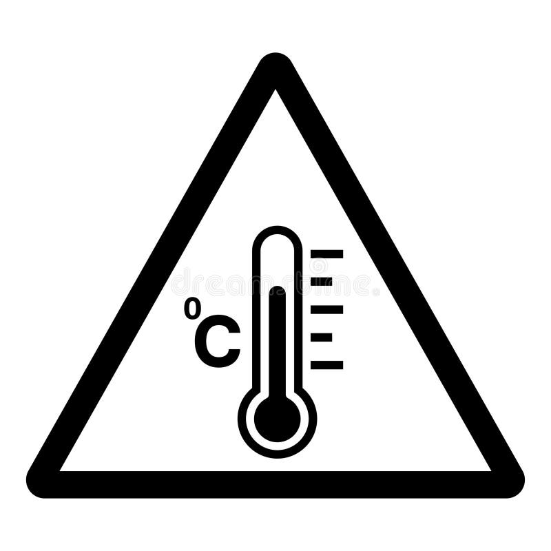 Warning Fever Temperature Symbol Sign ,Vector Illustration, Isolate on ...