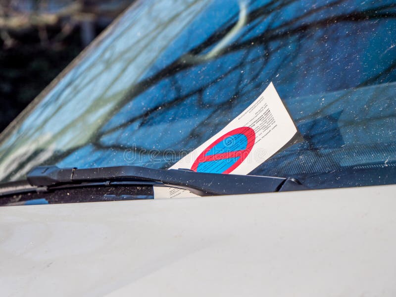 Warning Fine Traffic Ticket in German Stock Photo - Image of police ...