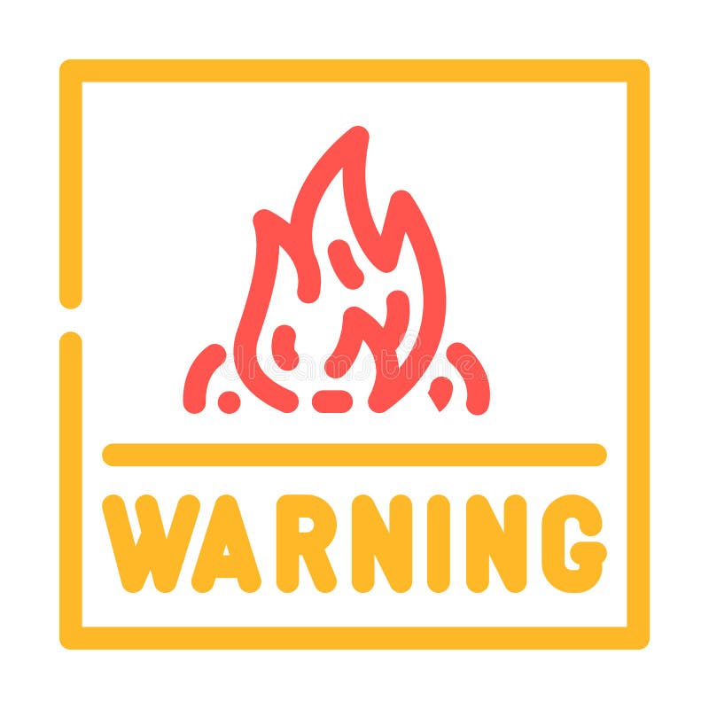 Warning Fire Color Icon Vector Illustration Stock Illustration ...