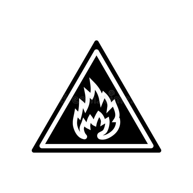 Warning Fire Glyph Icon Vector Illustration Stock Vector - Illustration ...
