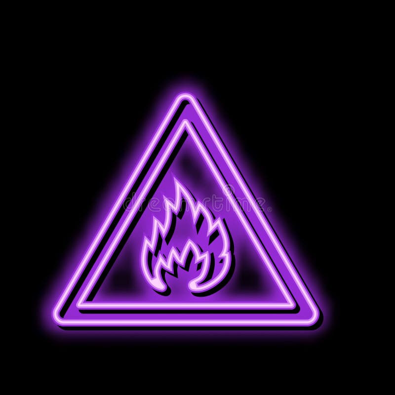 Warning Fire Neon Glow Icon Illustration Stock Vector - Illustration of ...