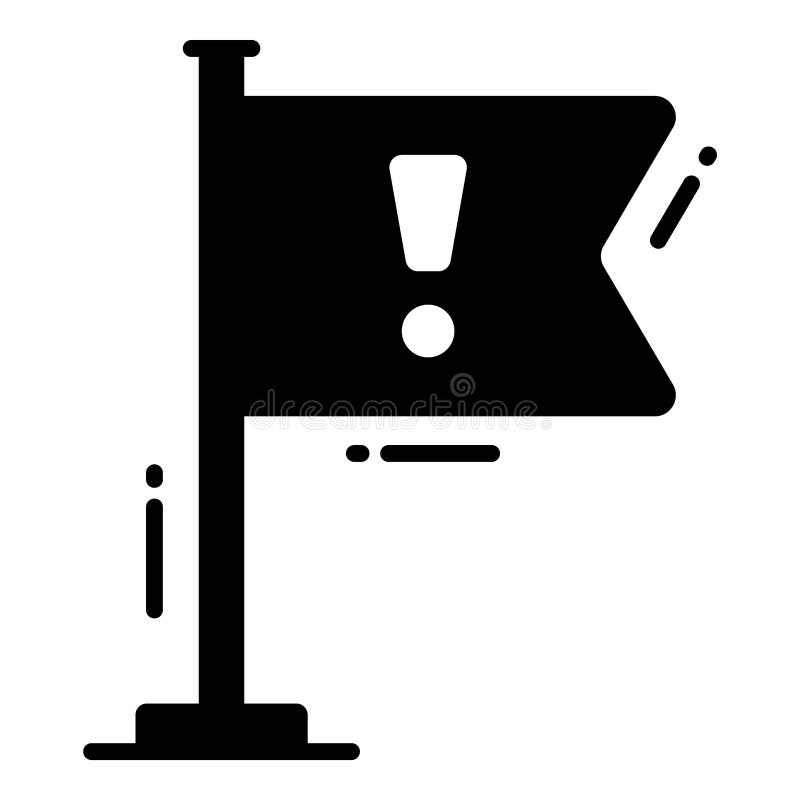 Warning Flag, Protection and Security Vector Icons Set Cyber Computer ...