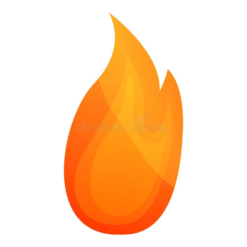 Warning Flame Icon, Cartoon Style Stock Vector - Illustration of ...