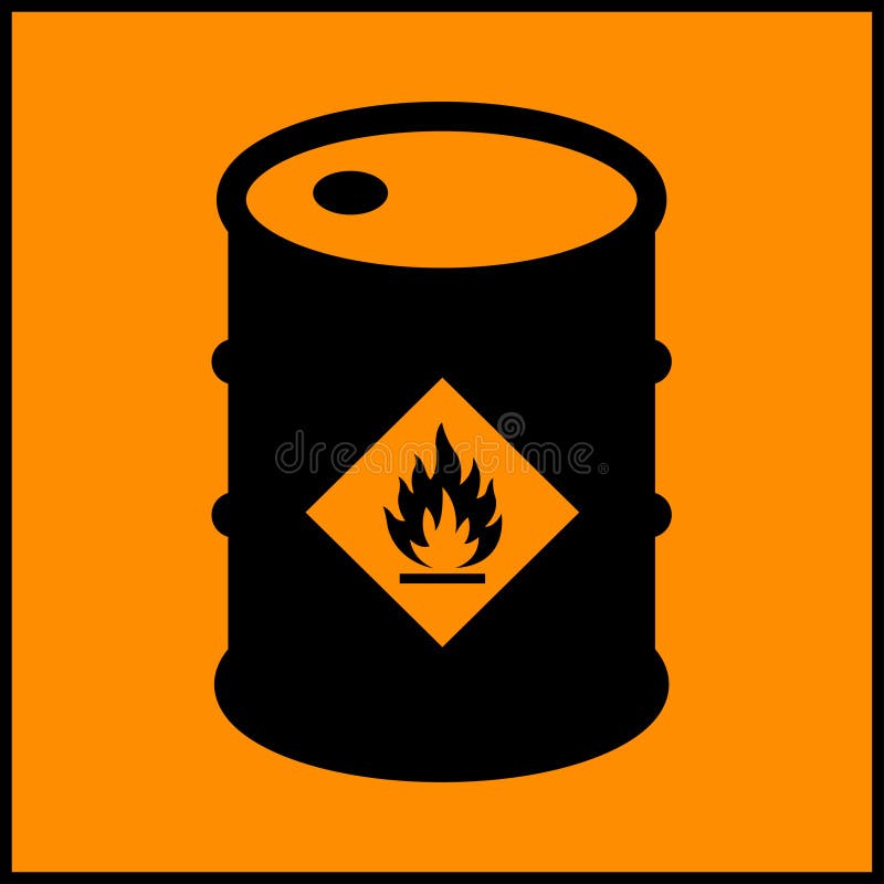 Warning Flammable Chemical Symbol Sign ,Vector Illustration, Isolate on ...