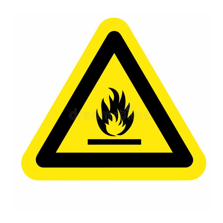Warning Flammable Sigh, Yellow Triangle Stock Illustration ...