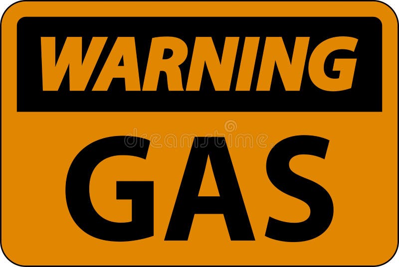 Warning Flammable Sign GAS on White Background Stock Vector ...